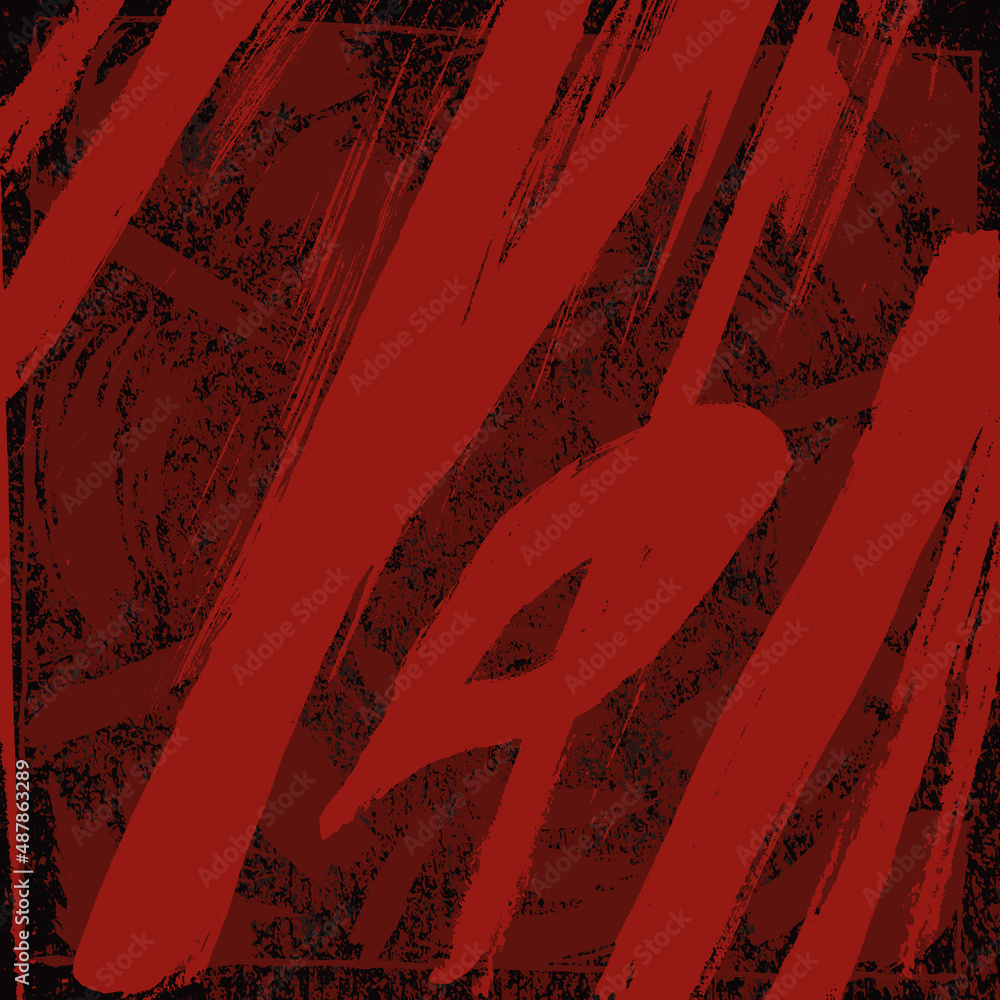 Grunge background is red. Abstract scratched texture. Vector graffiti ...