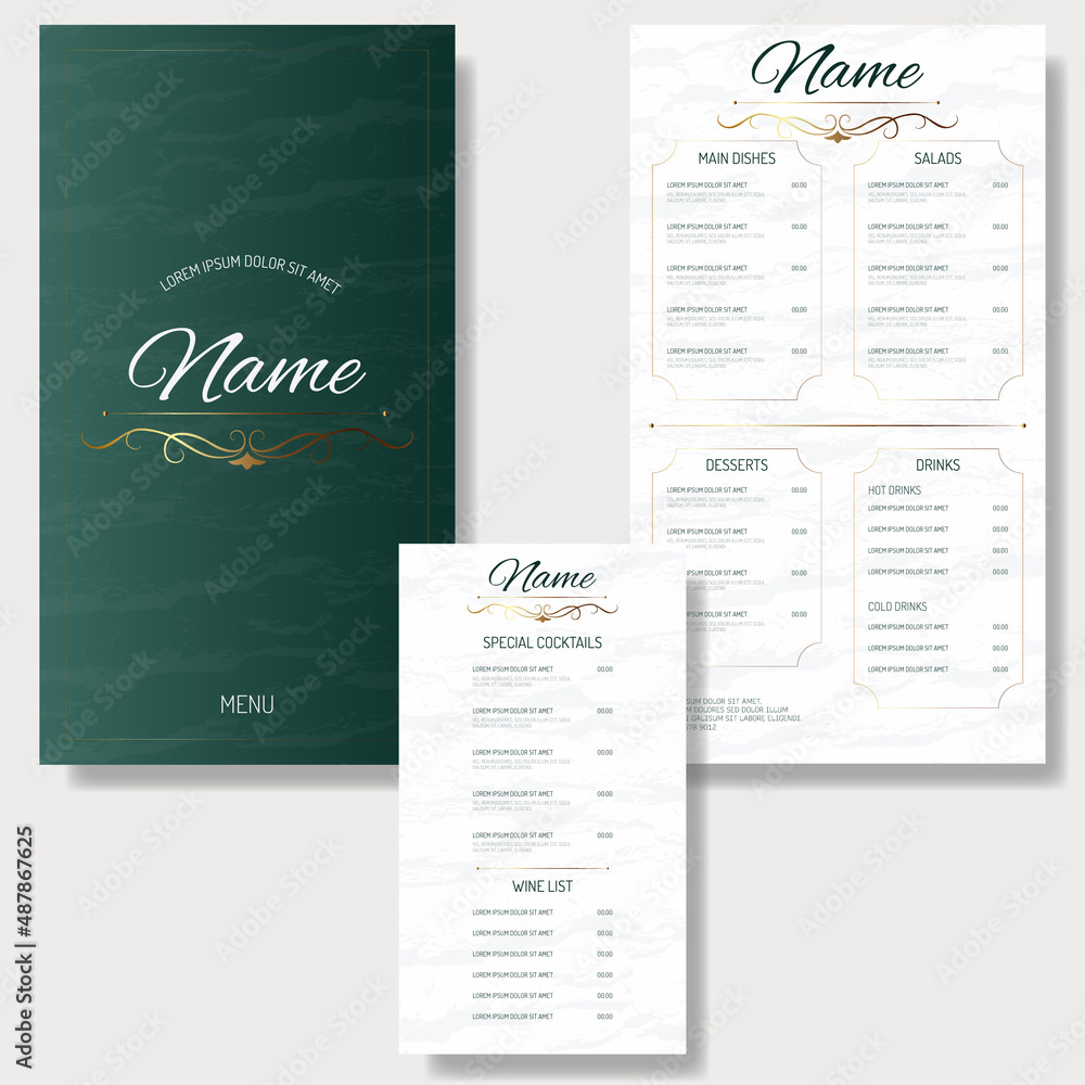 Minimalist restaurant menu, modern restaurant menu, wedding menu ...