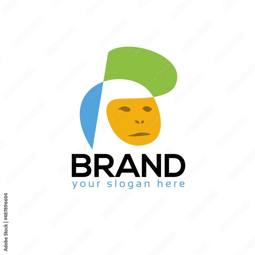 Abstract ape logo vector. Flat design. Vector Illustration on white ...