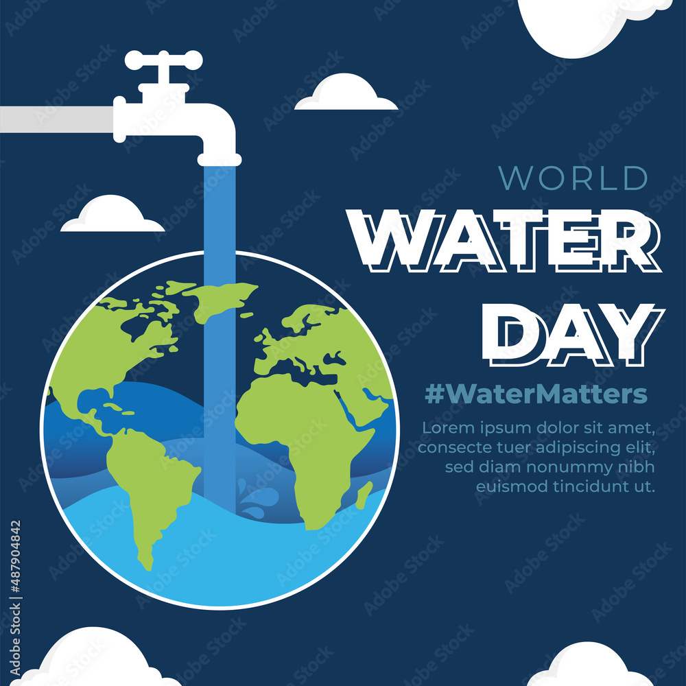 World water day poster earth globe tap of water Vector Stock Vector ...
