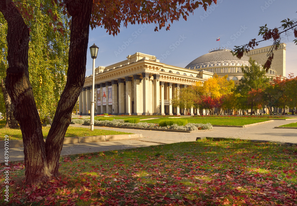 Opera house in autumn. The building of Russia's largest Opera and ...