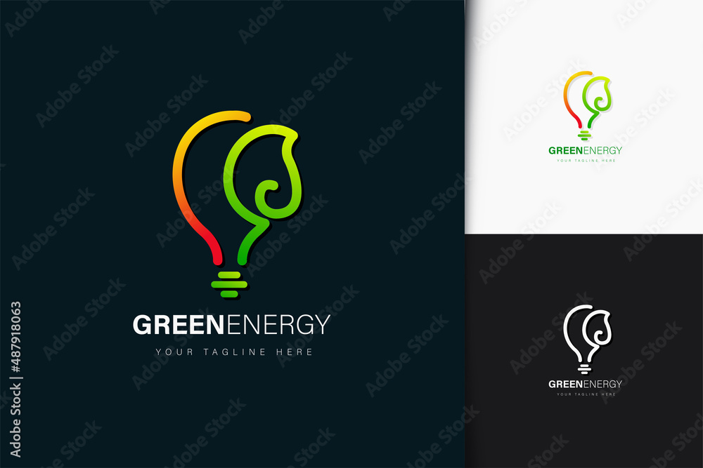 Green energy logo design with gradient Stock Vector | Adobe Stock
