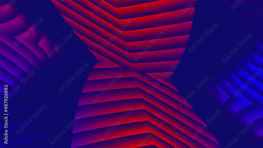 3d blue and red color gradient stripes background.4k animation ...