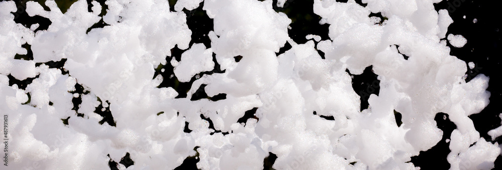 White lather. Background or texture of white foam with copy space. Fun ...