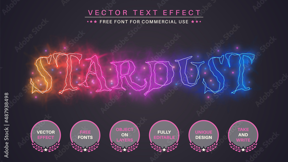 Stardust - Editable Text Effect, Font Style Stock Vector | Adobe Stock