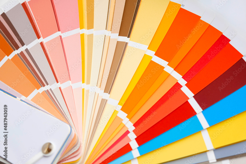 Color guide close up. Assortment of colors for design. Colors palette ...