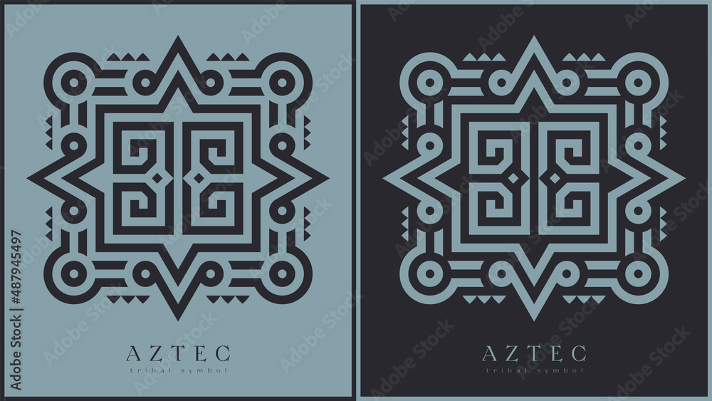 Aztec Tribal Vector Elements. Ethnic Shapes Symbols Design for Logo or ...