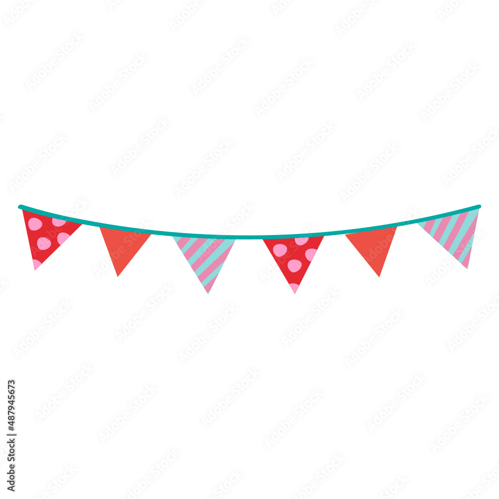 Pennant banner decoration vector illustration in flat color design ...