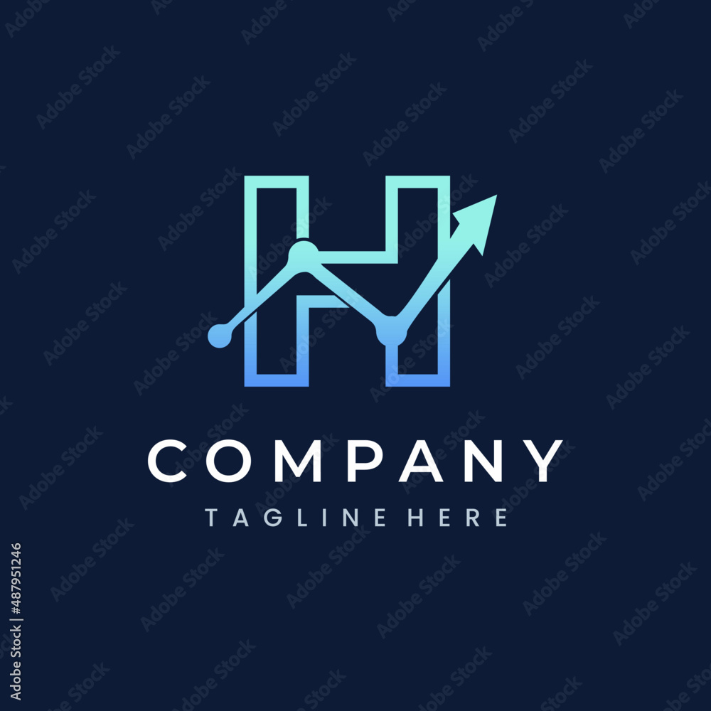 Letter H Trade Investment Marketing Logo Stock Vector | Adobe Stock