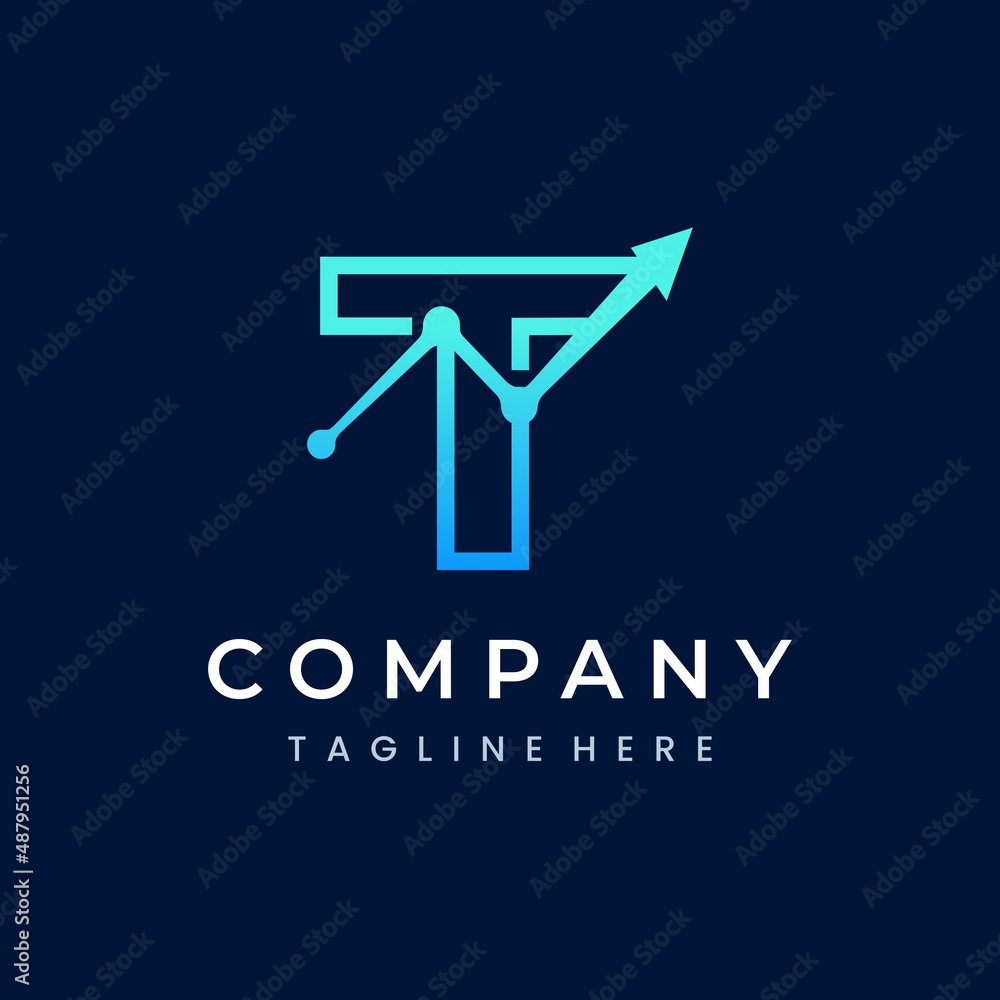 Letter T Trade Investment Marketing Logo Stock Vector | Adobe Stock
