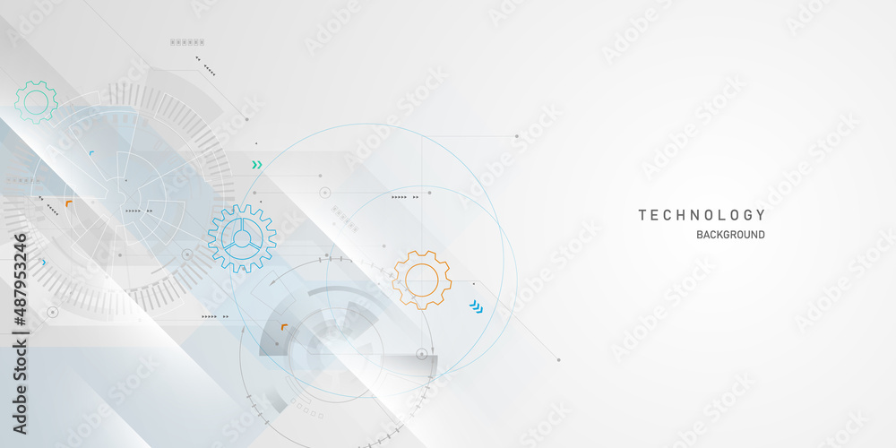 abstract blue and white technology background modern vector ...