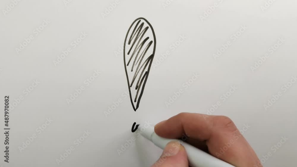 Exclamation mark in black on a white background. Handwriting ...