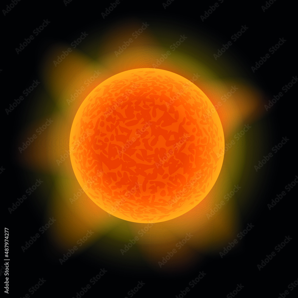 Main sequence star, yellow dwarf, vector illustration of space Stock ...