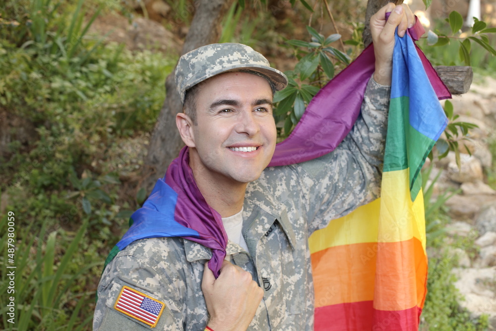 Proud army soldier representing diversity Stock Photo | Adobe Stock