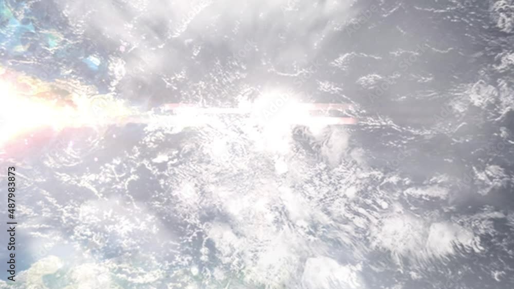 Video Stock Earth zoom in from outer space to city. Zooming on Saint ...