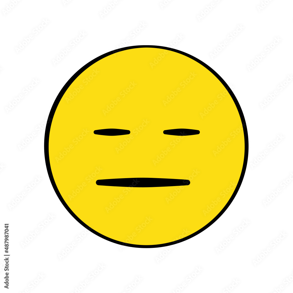 Expressionless face emoji. Isolated. Vector. Cartoon Stock Vector ...