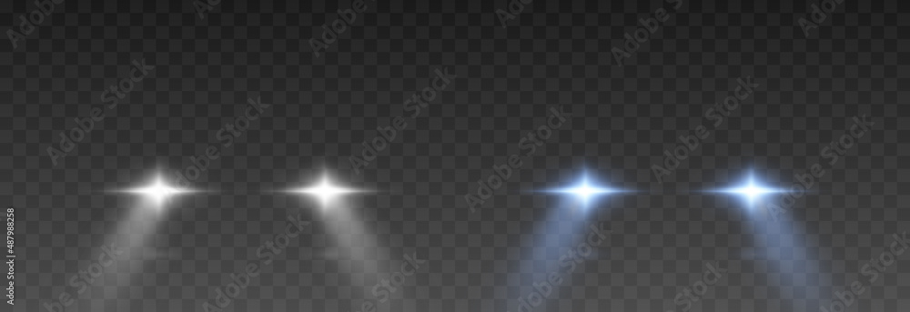 Vector light from the headlights PNG. Light from the headlights of a ...