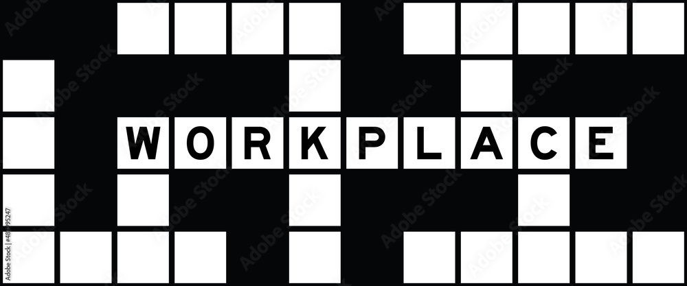 Alphabet letter in word workplace on crossword puzzle background Stock ...