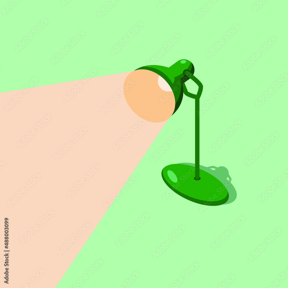 Vector cartoon illustration of Switch Off and On study lamp. The flow ...