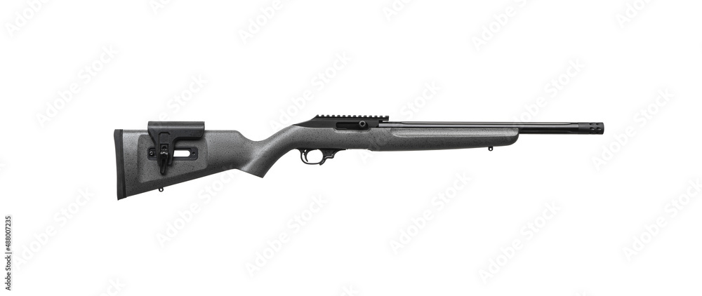 Small-bore bolt rifle in a plastic stock of .22lr. Small rifled weapon ...