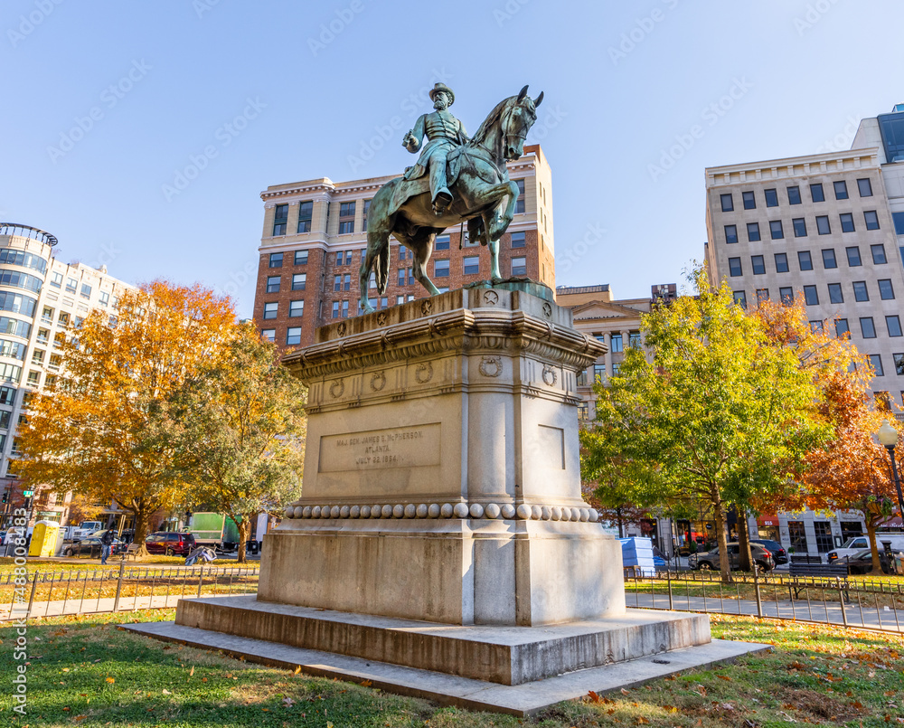 Major General James B. McPherson equestrian statue by Louis Rebisso in ...