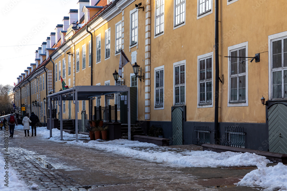 Riga Old Town. Medieval Gothic Architecture. Riga the capital of Latvia ...