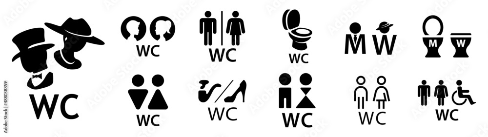 Vector pictogram public toilet and wc logo Stock Vector | Adobe Stock
