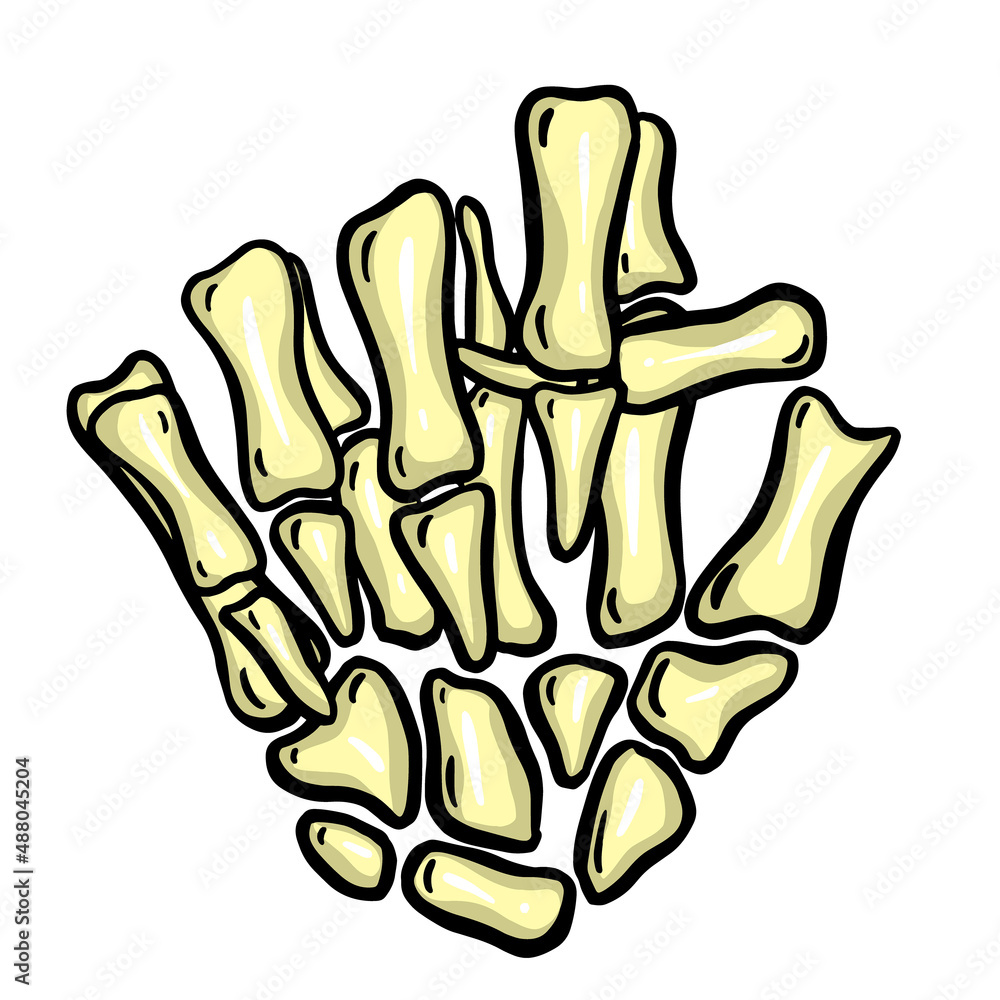 Cartoon Skeleton Hand Gesture Illustration Vector for Halloween Stock ...