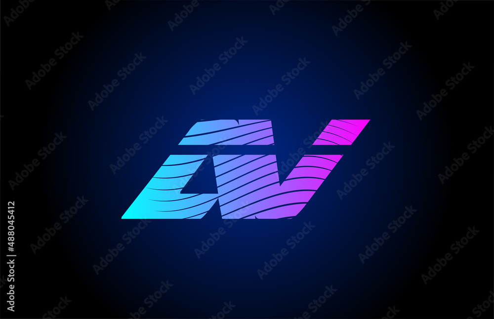pink AV alphabet letter logo icon design. Creative letter combination ...