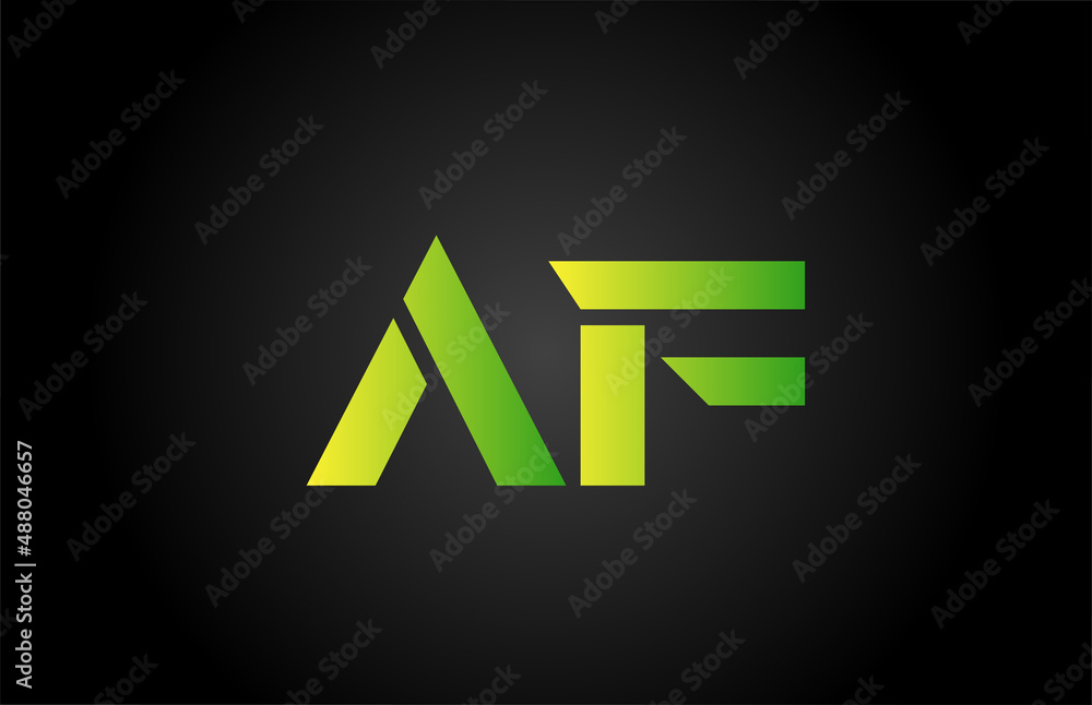 green AF alphabet letter icon logo design. Creative letter combination ...