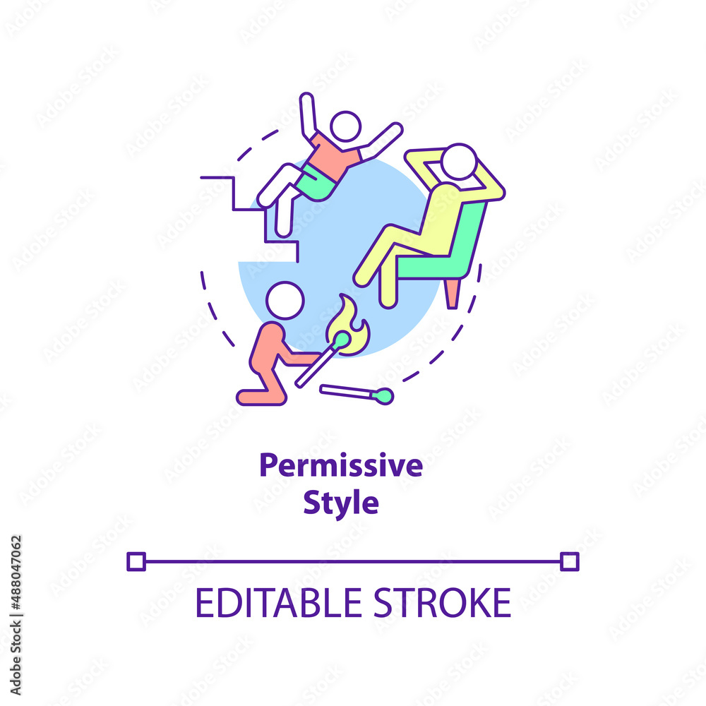 Permissive style concept icon. Parenthood and child welfare abstract ...