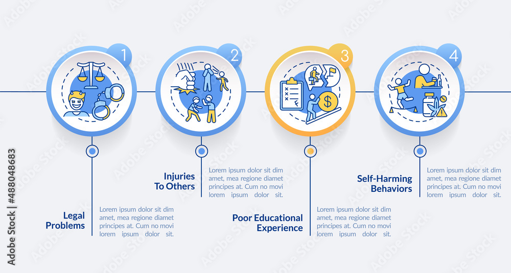 Effects of conduct disorder circle infographic template. Data ...