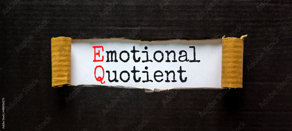 EQ emotional quotient symbol. Concept words EQ emotional quotient on white paper. Beautiful ...