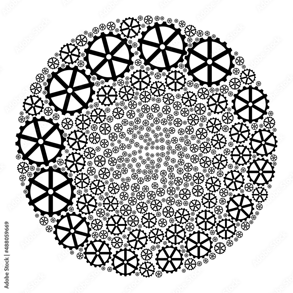 Clock wheel icons are composed into round group. Clock wheel icon round ...