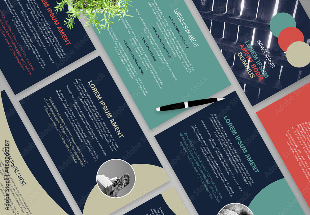 Colorful Impact Report Stock Template | Adobe Stock
