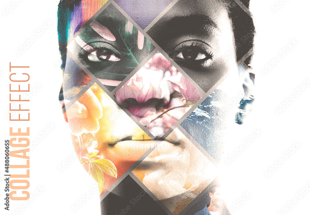 Minimal Collage Photo Effect Stock Template | Adobe Stock