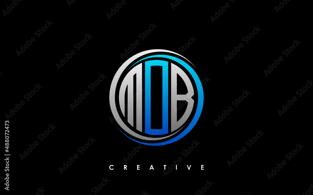 MOB Letter Initial Logo Design Template Vector Illustration Stock ...