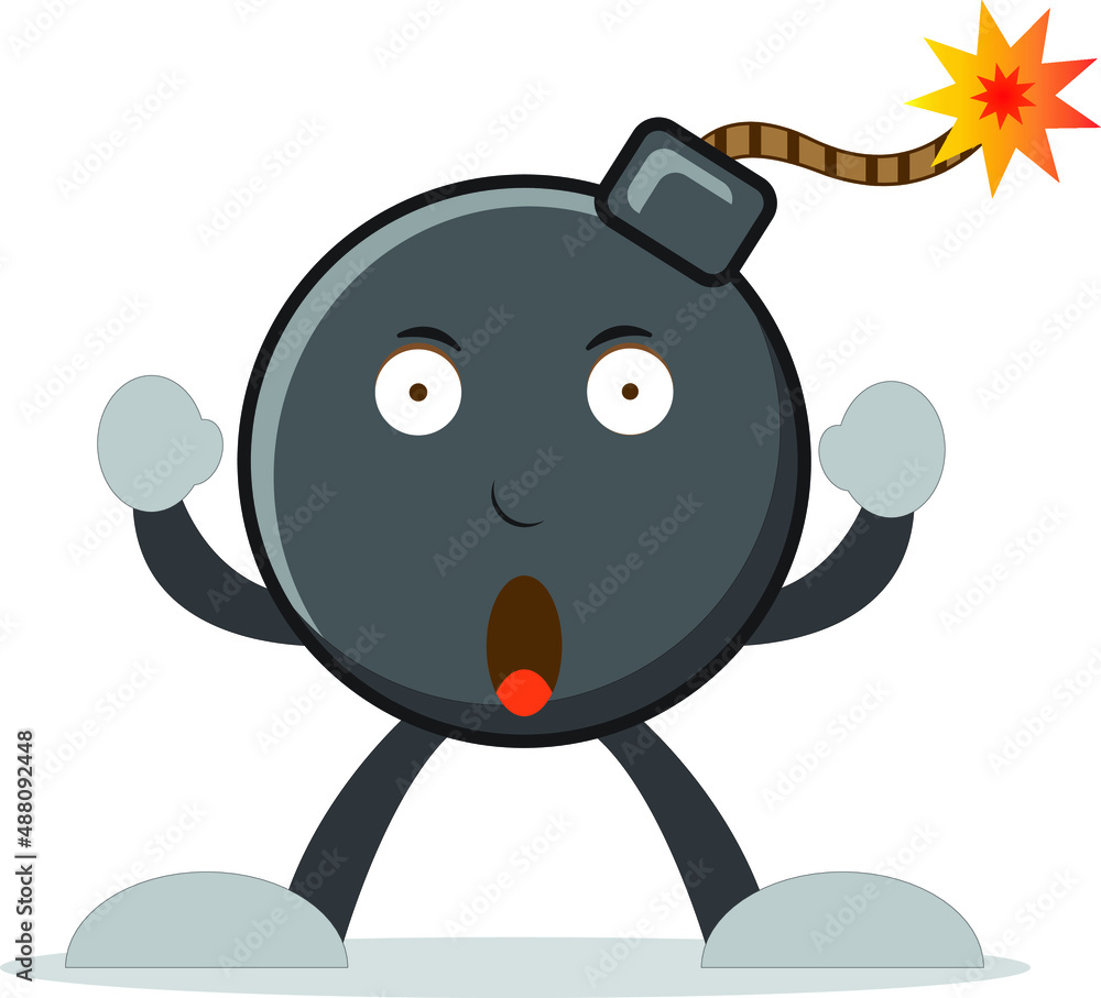 Vector character of an exploding bomb that can be used as a character ...