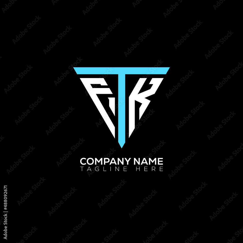 FTK letter logo design on white background.FTK creative initials letter ...