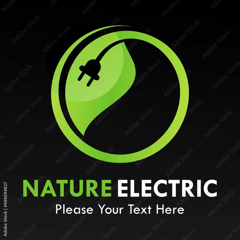 Nature electric logo template illustration Stock Vector | Adobe Stock