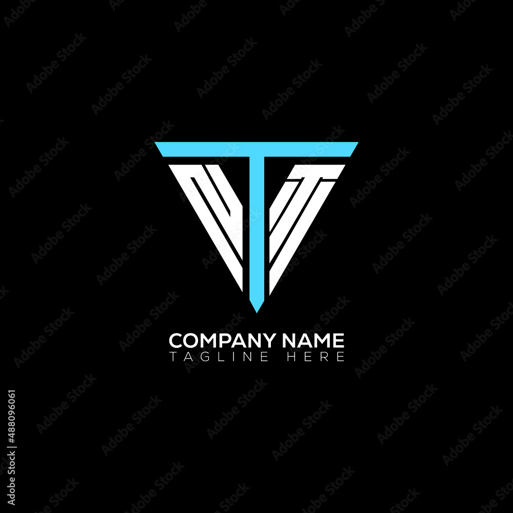 Ntt Letter Logo Design On Black Background Ntt Creative Initials Letter
