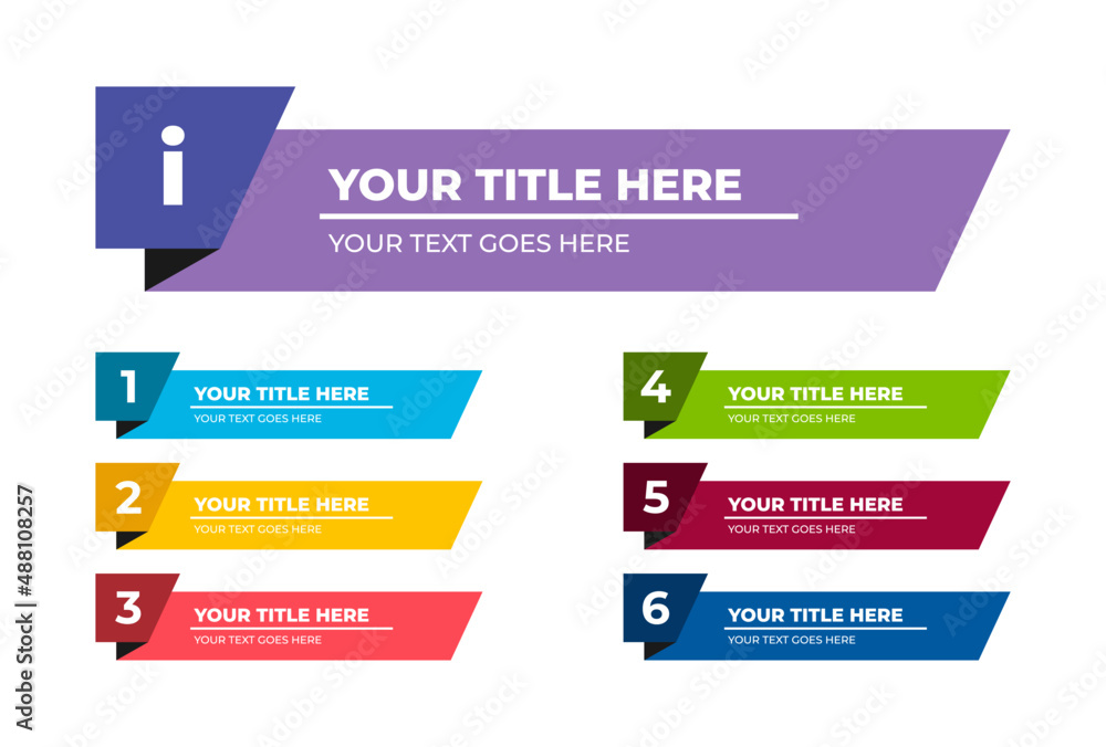 6 step list, row layout diagram by number order, Infographic elements ...