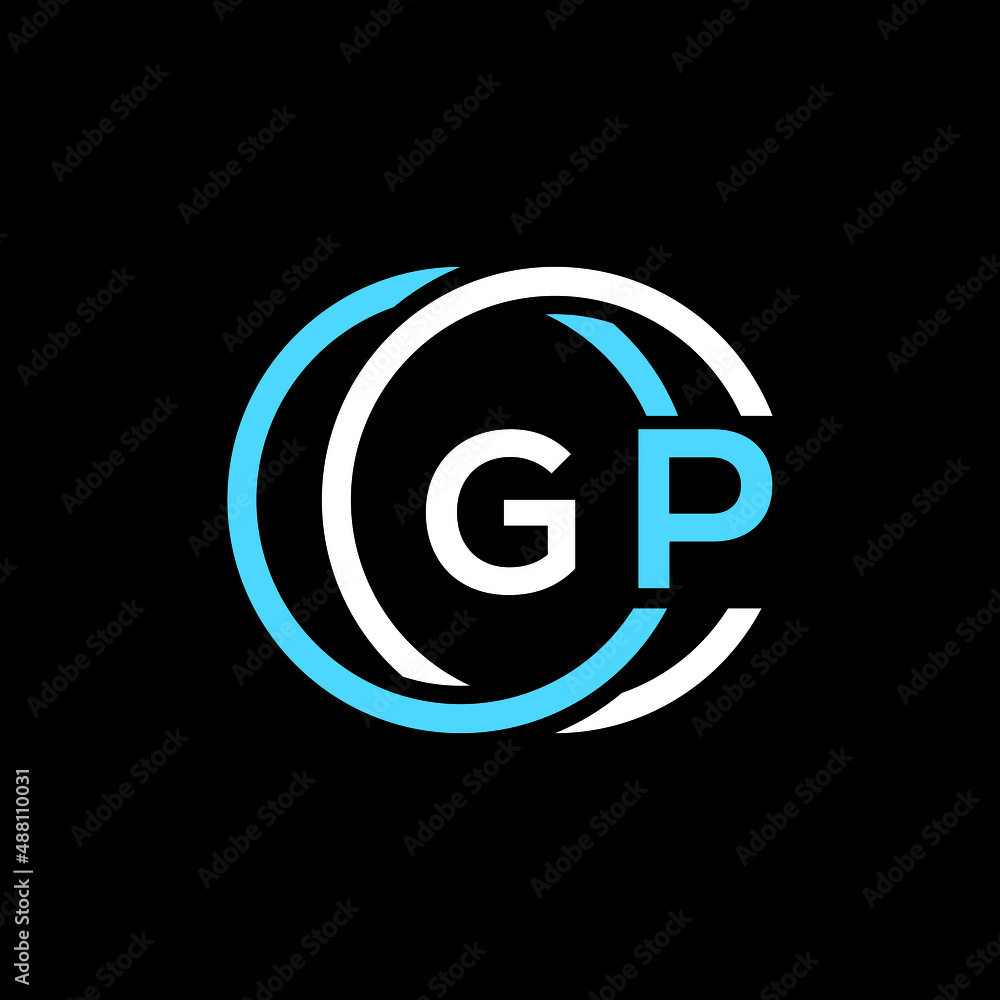 GP logo monogram isolated on circle element design template, GP letter ...