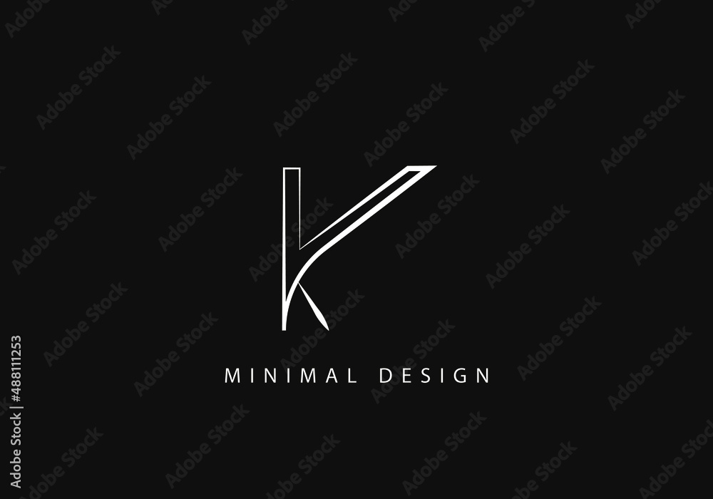Alphabet letter KV logo design line art Stock Vector | Adobe Stock
