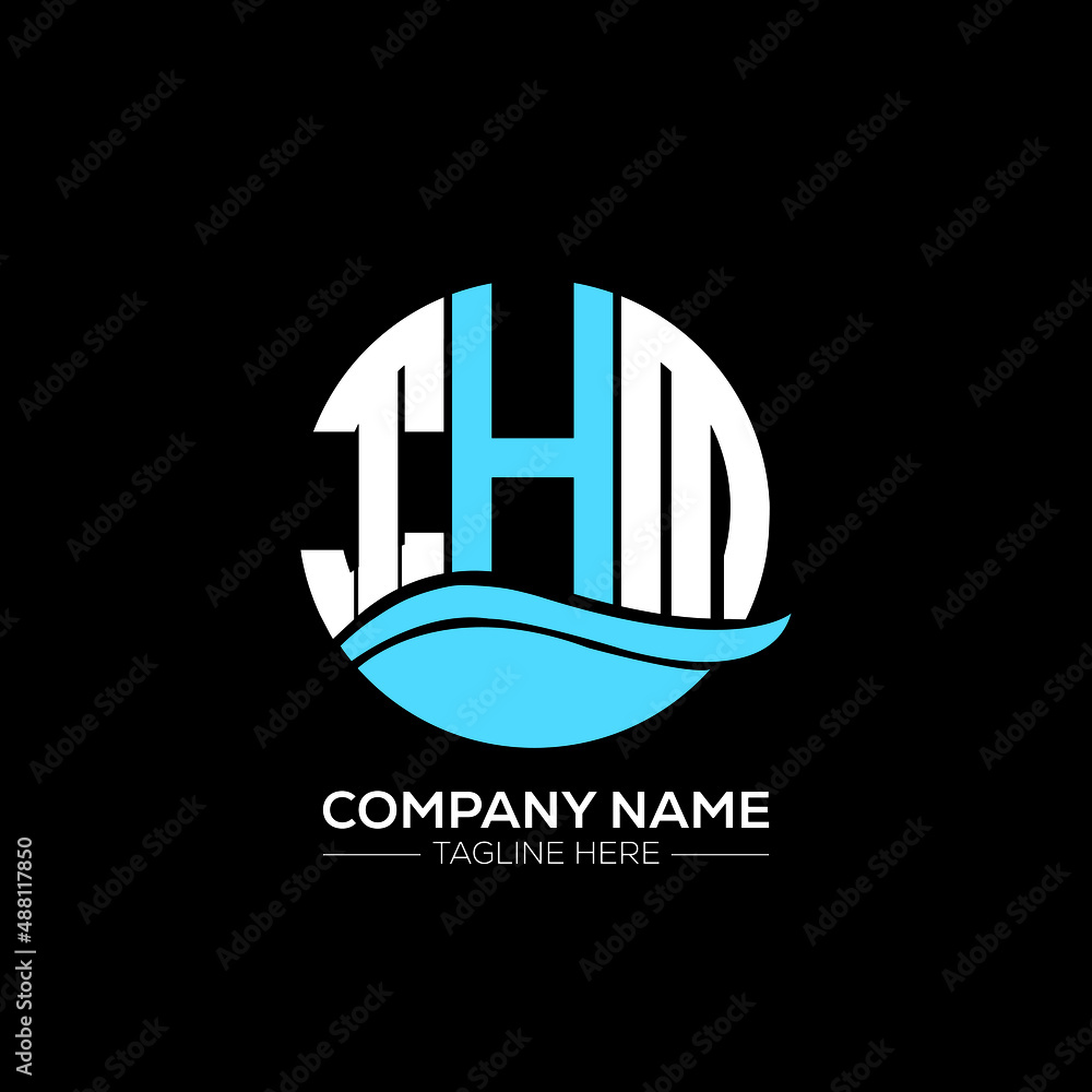 THM logo monogram isolated on circle element design template, THM ...