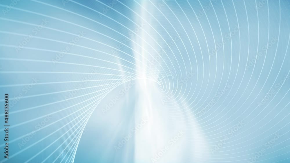 Abstract curvy white lines design pattern on blue foggy sky clean ...