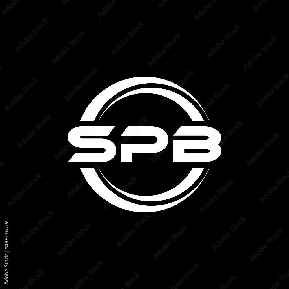 SPB letter logo design with black background in illustrator, vector ...