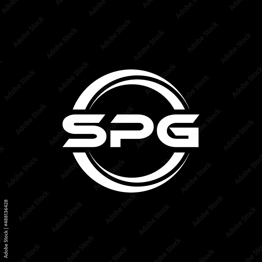 SPG letter logo design with black background in illustrator, vector ...