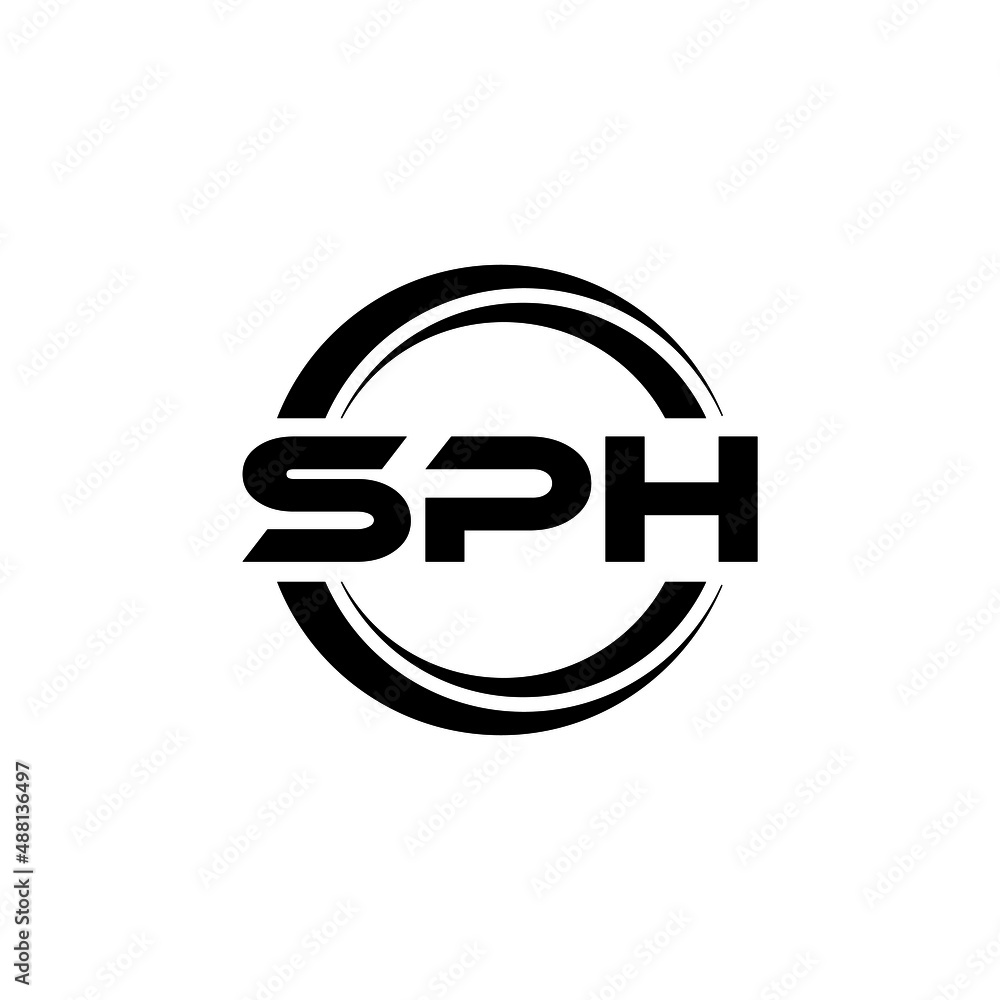 SPH letter logo design with white background in illustrator, vector ...