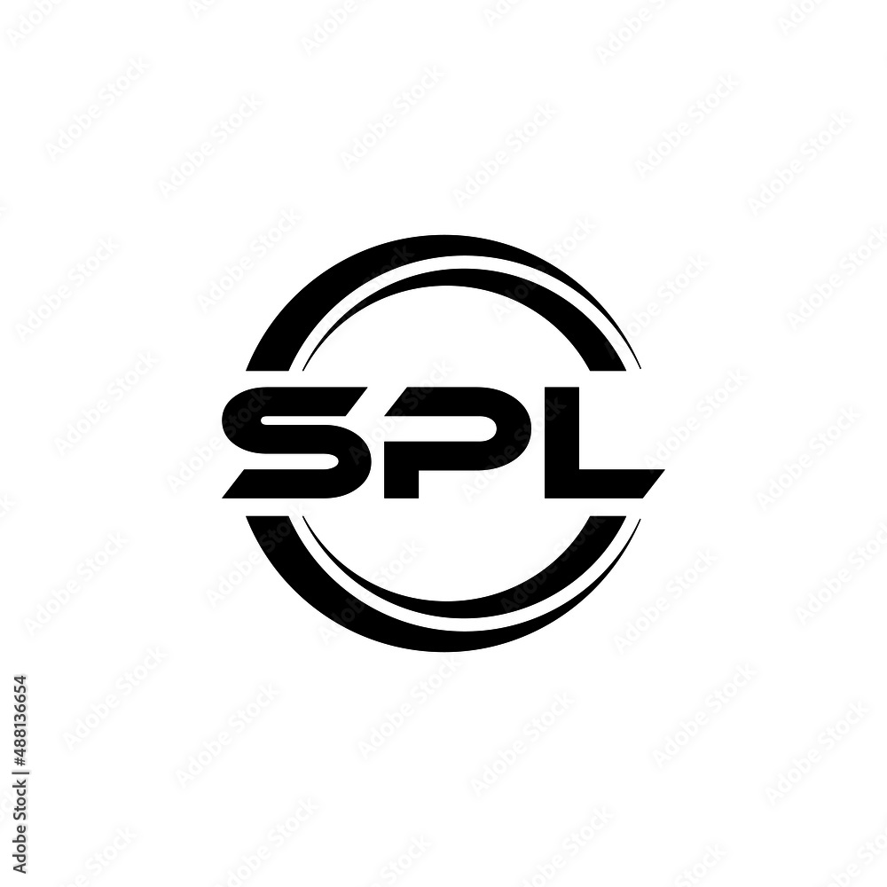 SPL letter logo design with white background in illustrator, vector ...